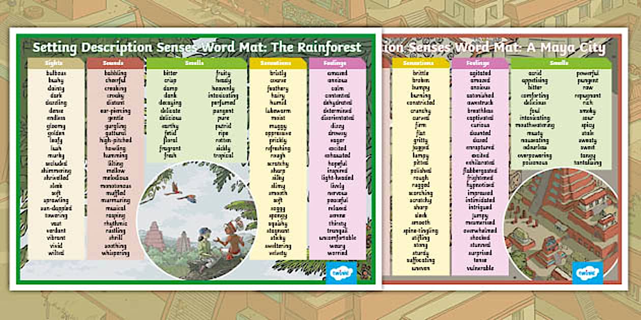 How to Catch the Sun' Setting Description Senses Word Mats